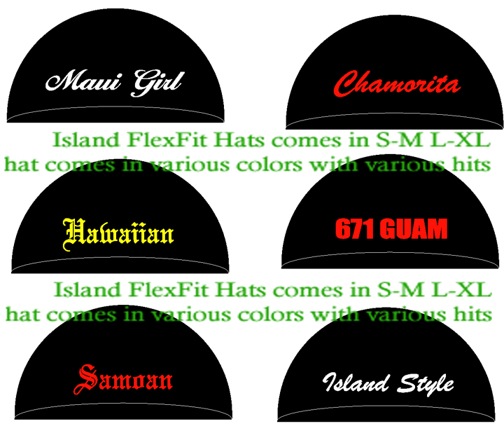 Island style Flex Fit Caps and straw/lauhala style hats, chamorro ...